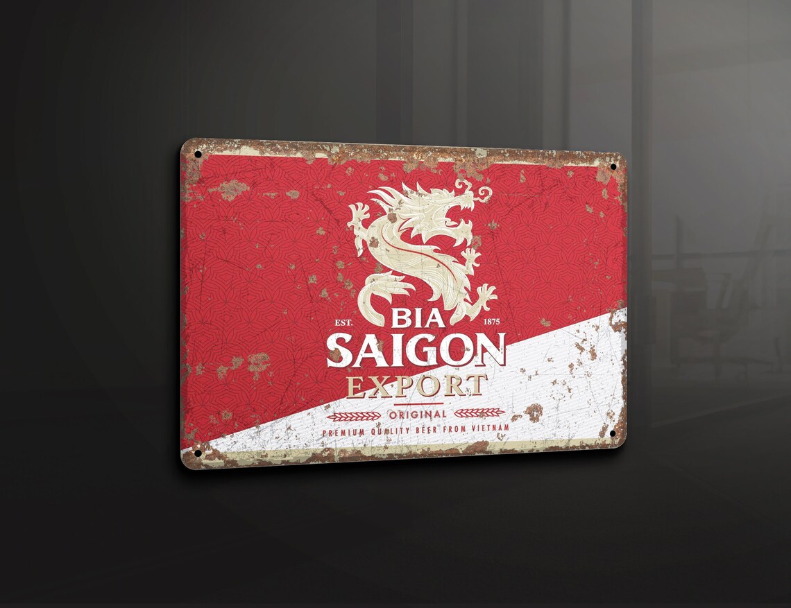 Bia Saigon Export Pub Beer Bar Vietnam - Metal Sign Metal Plaque Wall ...