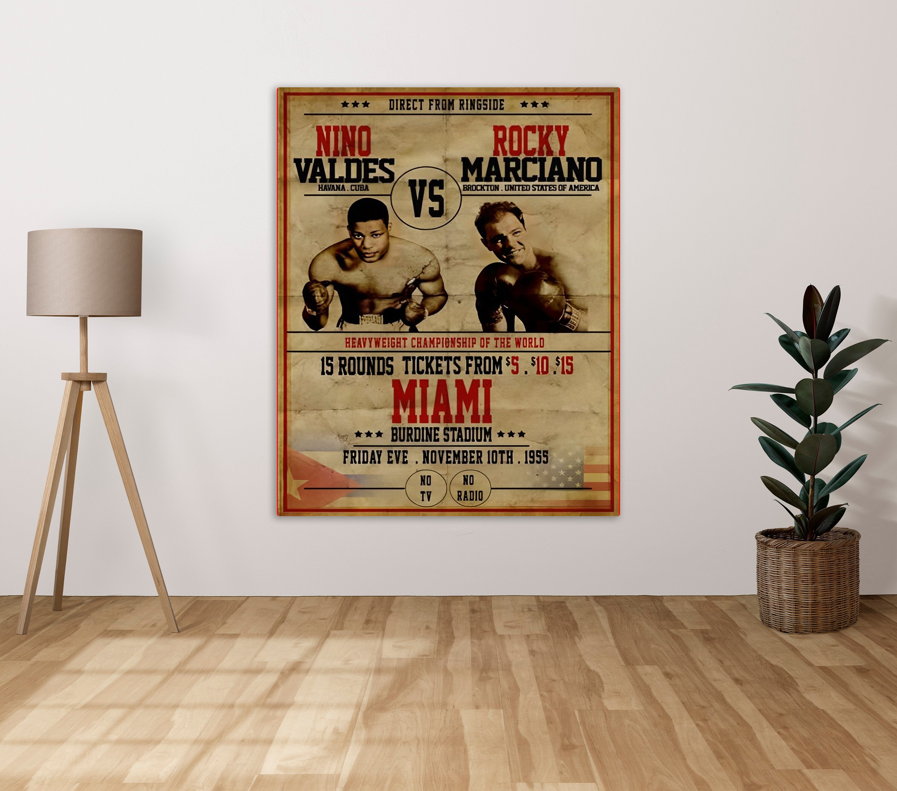 Boxing Rocky Marciano Nino Valdes Poster Metal Sign Metal Plaque Wall ...