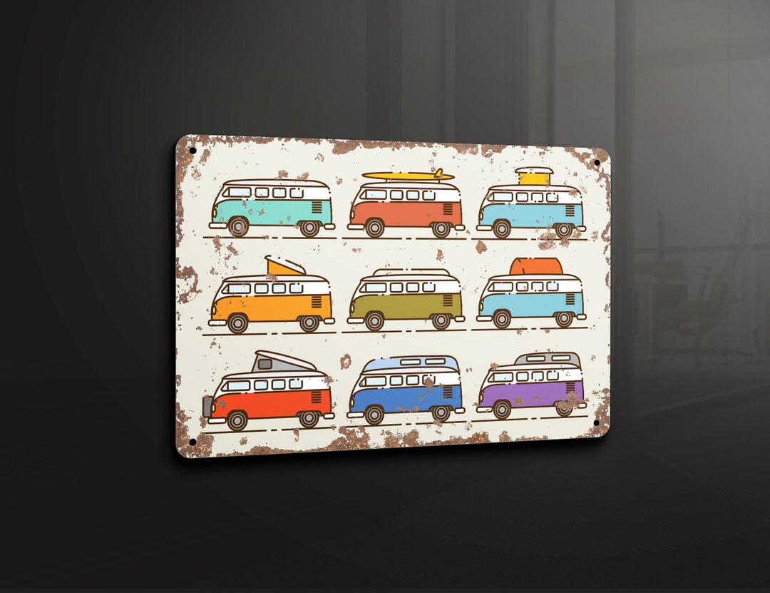 VW Volkswagen Campers Camper-vans Camping Glamping Automotive Car Metal ...