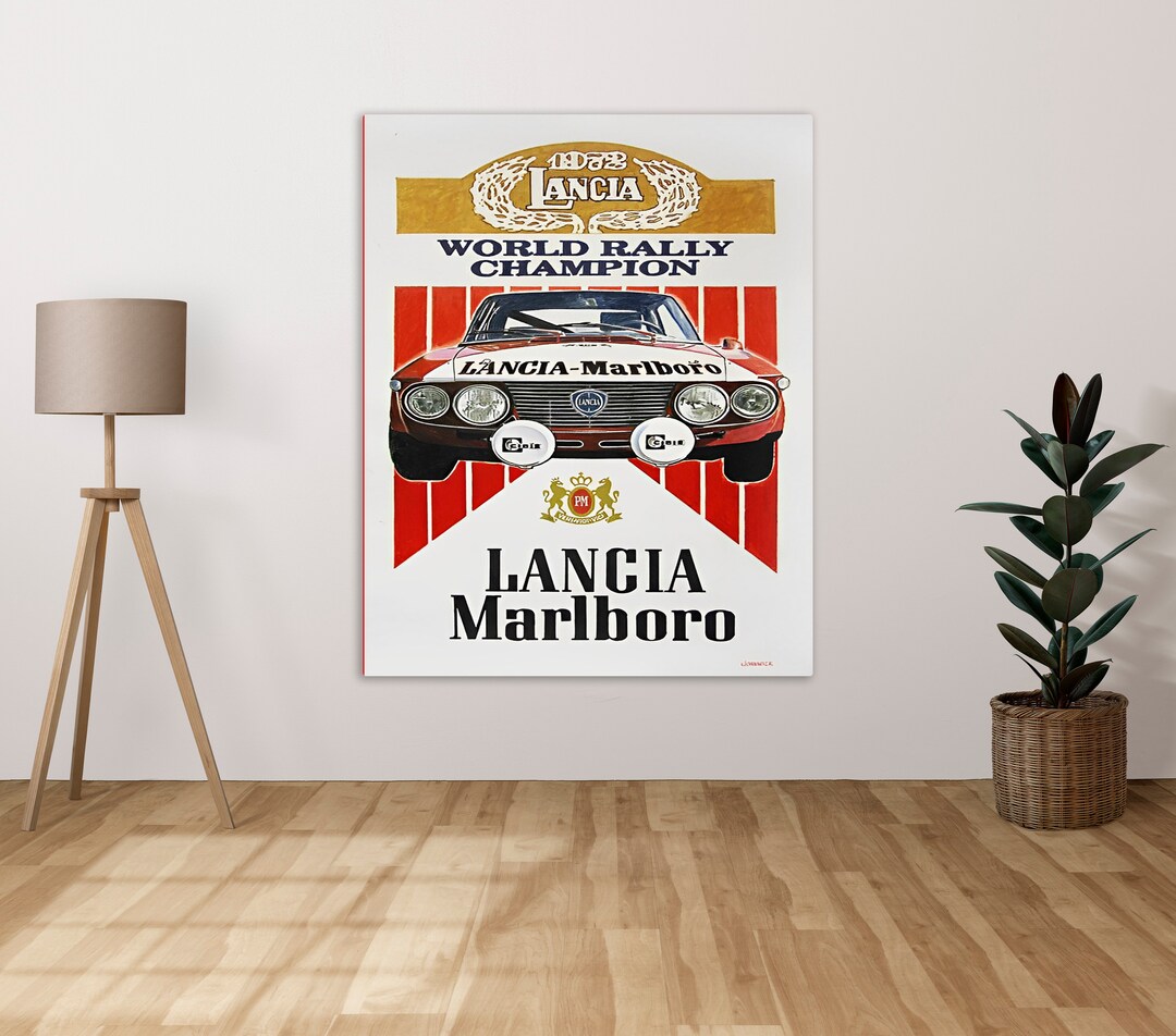 Lancia Marlboro World Rally Champion Car Racing - Metal Sign Metal ...