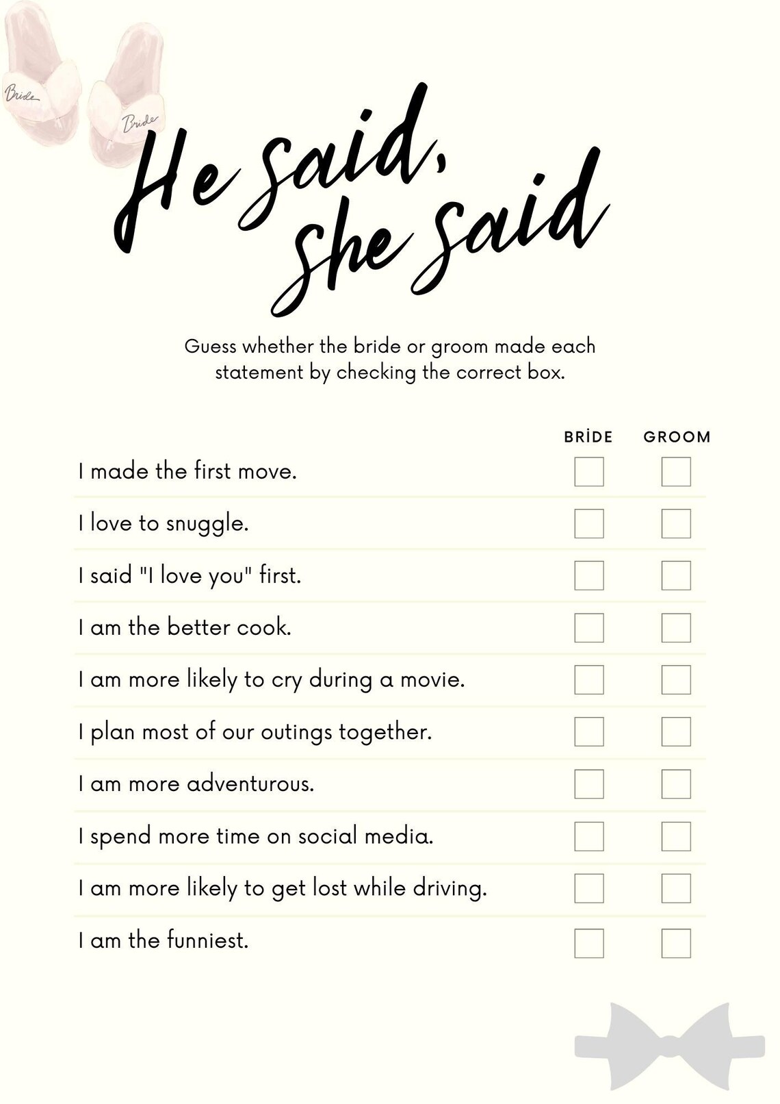 Bridal Shower Games, Modern, Printable, Bride to Be Games, Interactive ...