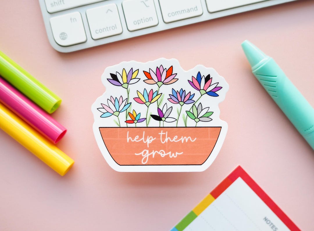 Ally Help Them Grow Safe Space Floral Sticker | Subtle Ally Pride Flag ...