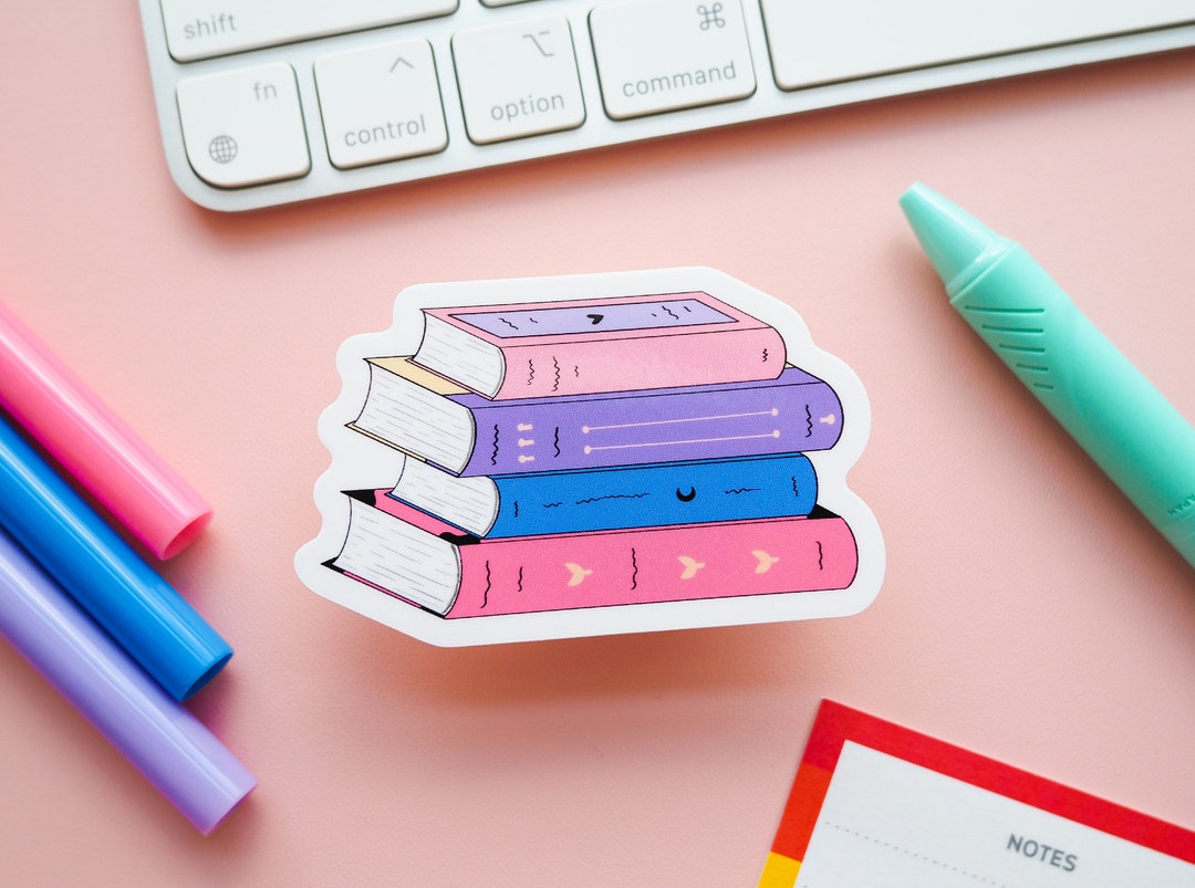 Bi Pride Flag Book Stack Sticker | Subtle Bisexual Pride Flag Books ...