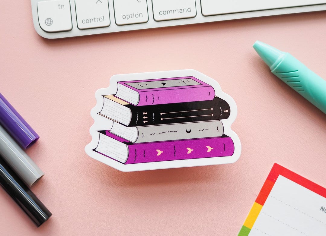 Asexual Pride Book Stack: LGBTQIA Waterproof Sticker - Etsy