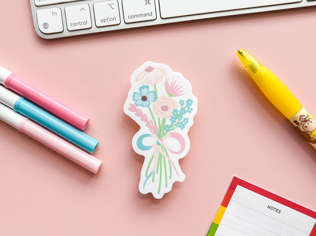 Trans Pride Flag Floral Bouquet Sticker: LGBTQIA Subtle Bouquet - Etsy