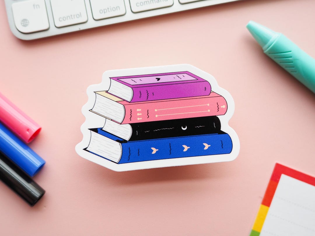 Genderfluid Pride Book Stack Sticker: LGBTQIA Queer Book Lover - Etsy