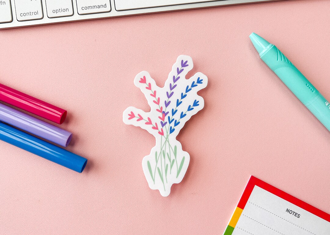 Bi Pride Floral Sticker: Subtle Bisexual Flag Flower - Etsy