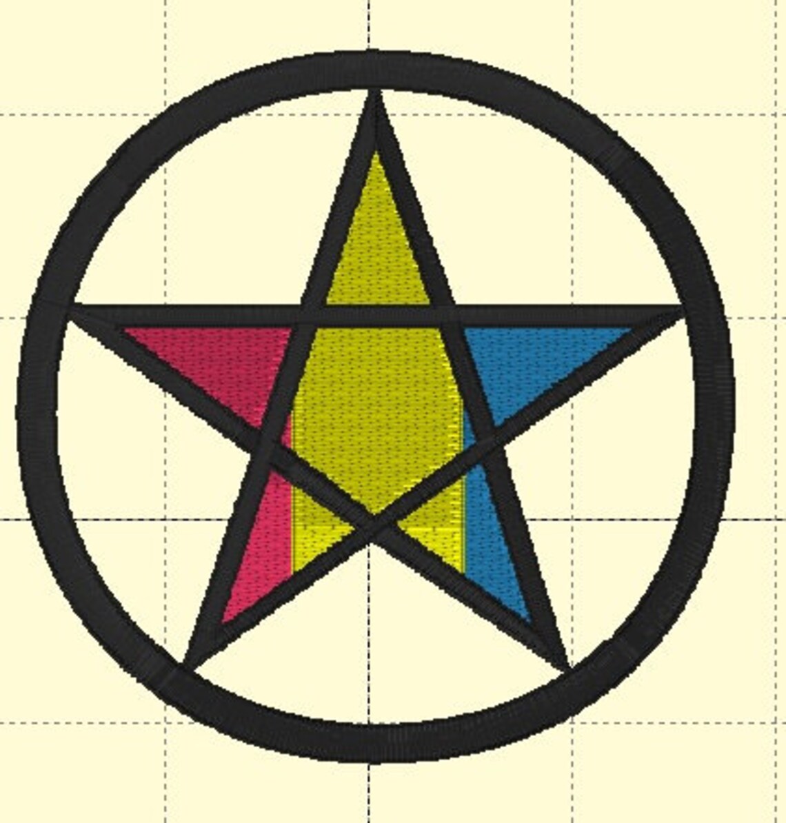 Pansexual Pan Pride Pentacle Sew on Embroidered Patch - Etsy