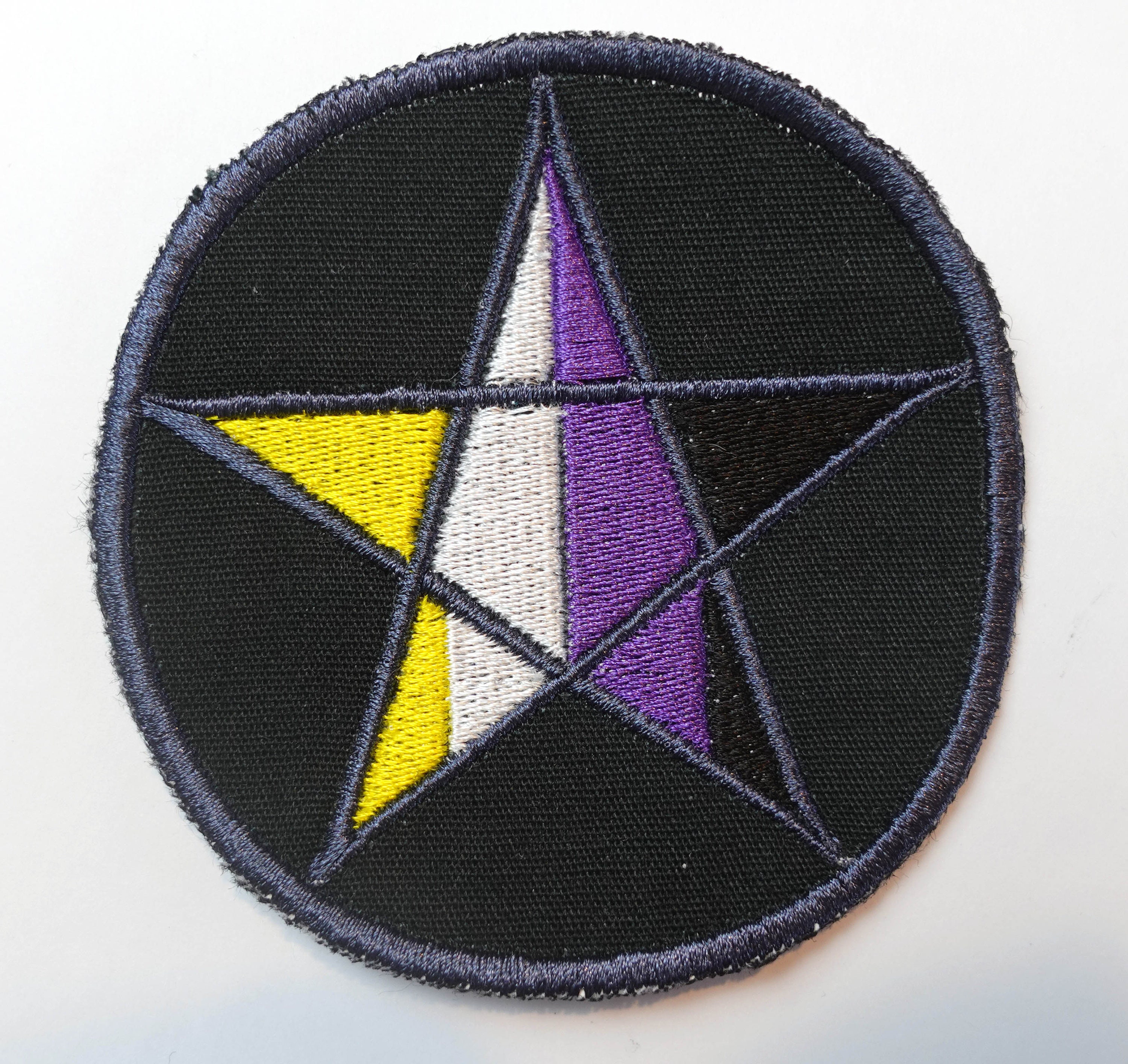 Non-Binary Non Binary Pride Pentacle Sew on Embroidered Patch | Etsy