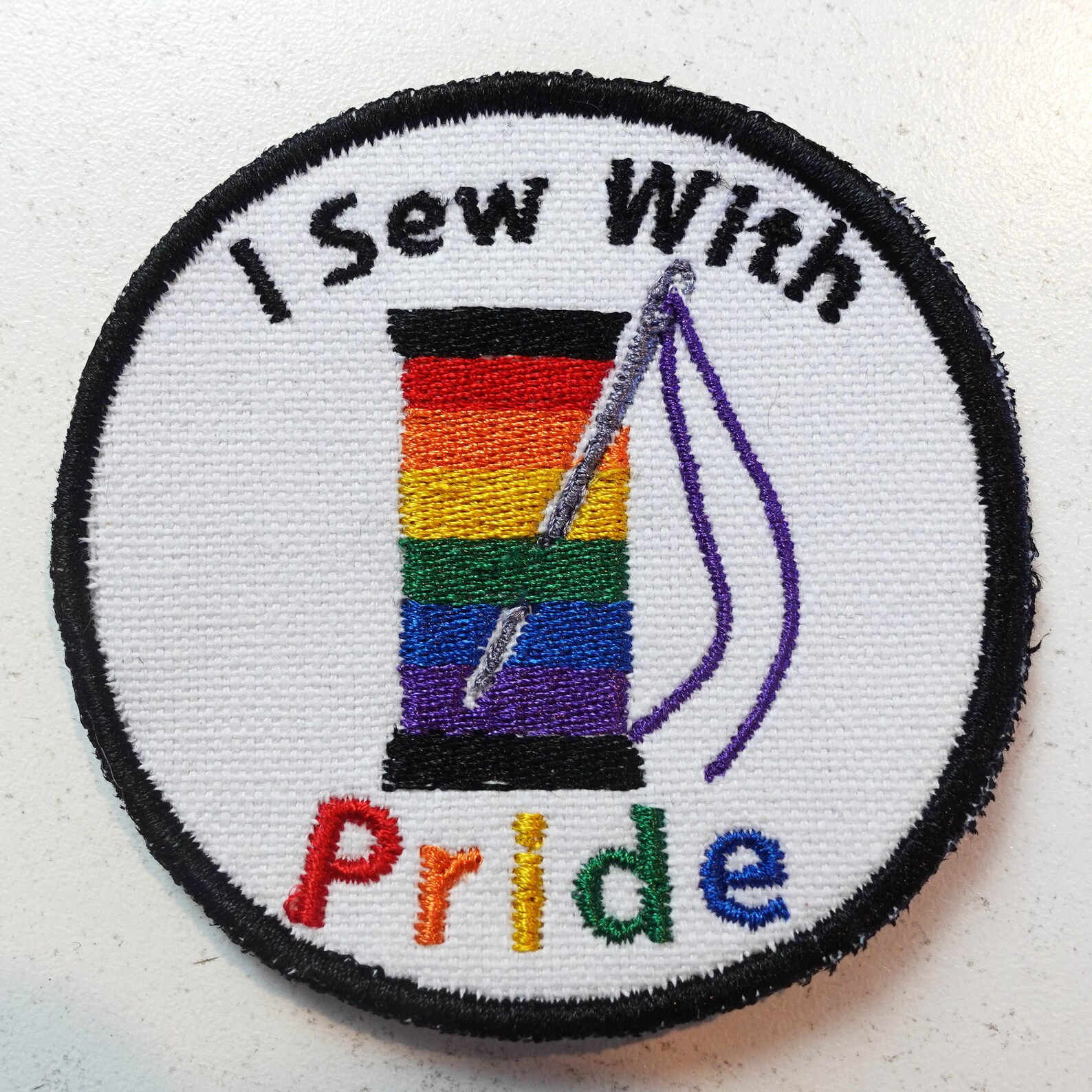 Sew With Pride Patch Spool of Thread Rainbow Pride Flag | Etsy