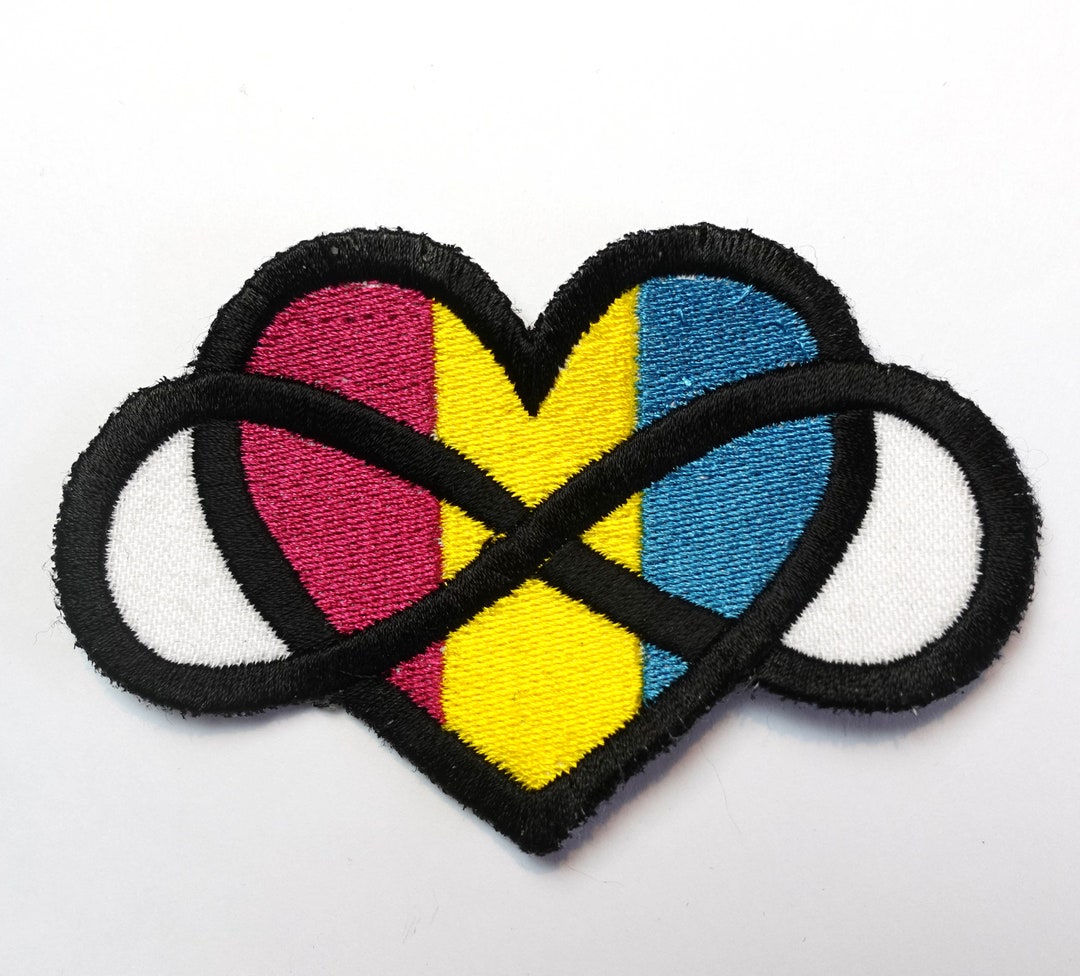 Pansexual Pride Infinity Heart Polyamory Flag Sew on Embroidered Patch ...