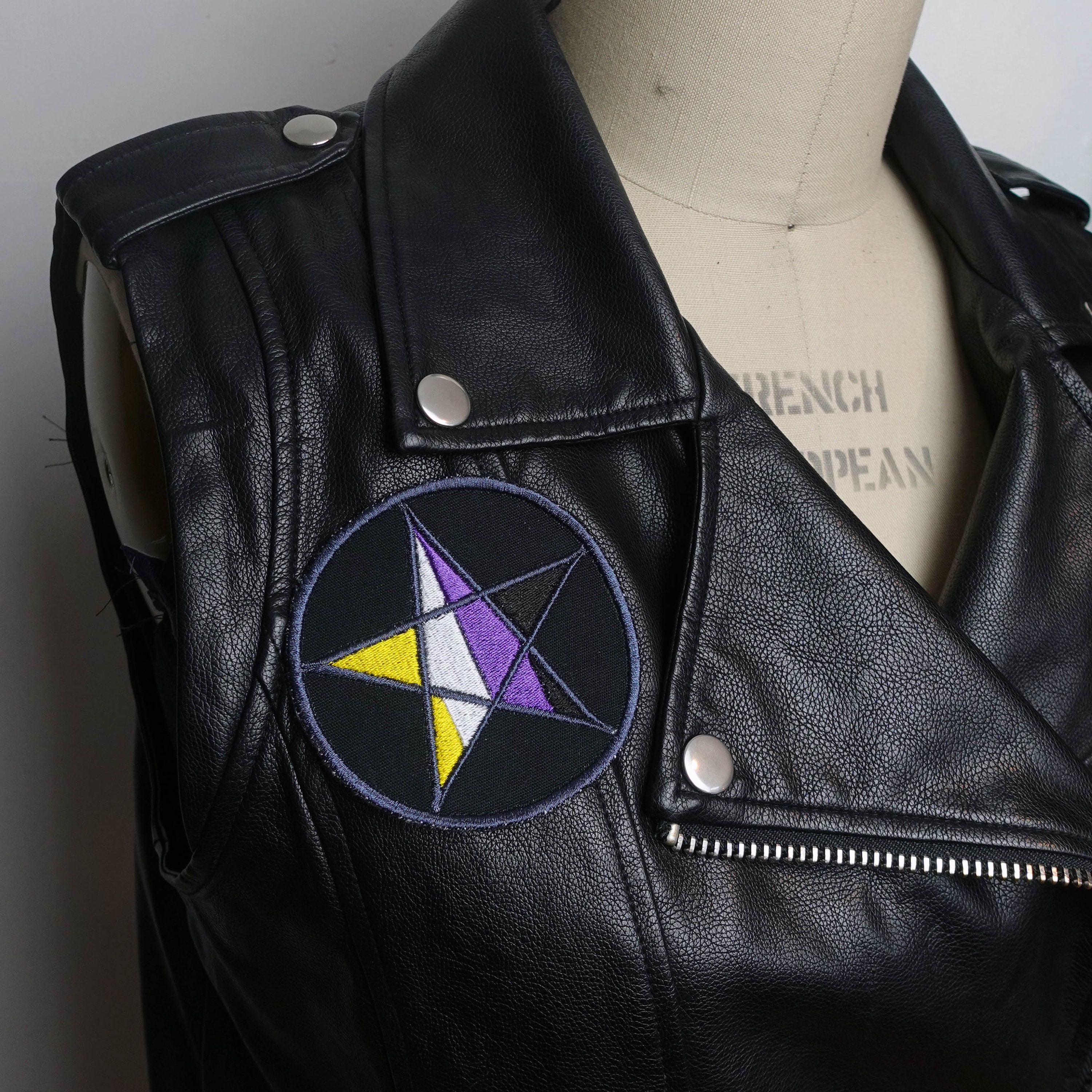 Non-Binary Non Binary Pride Pentacle Sew on Embroidered Patch | Etsy