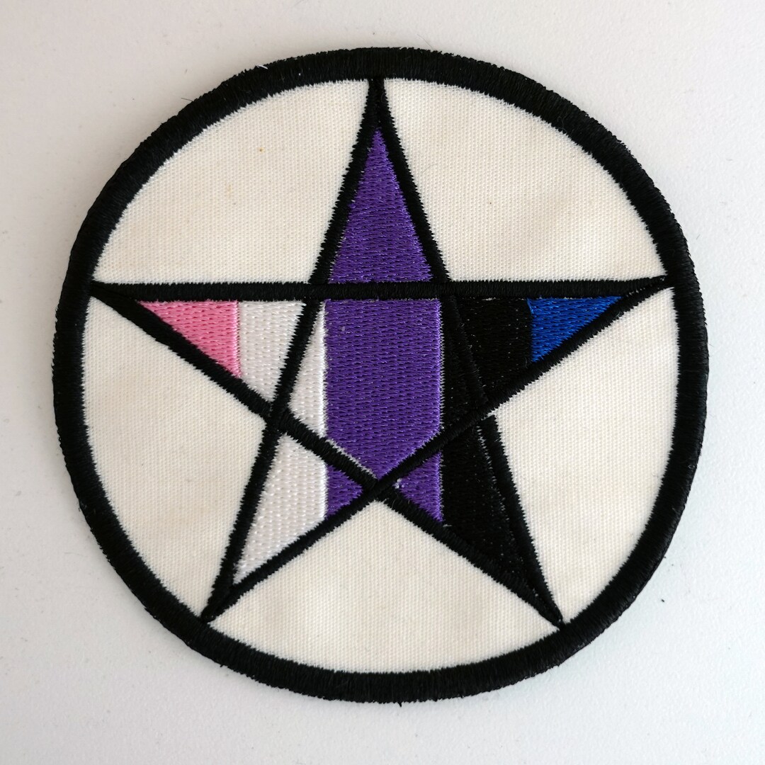 Genderfluid Pride Pentacle Sew on Embroidered Patch - Etsy