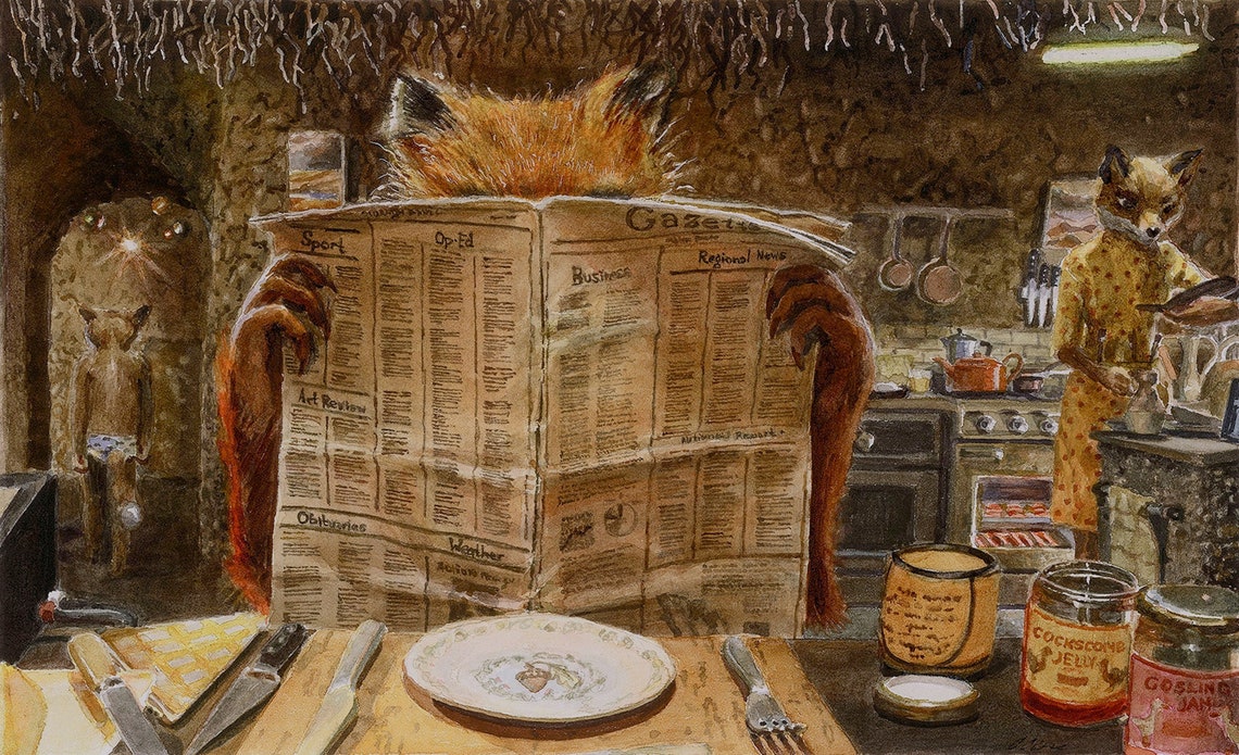 Fantastic Mr. Fox Kitchen Scene Fine Art Giclee Print | Etsy