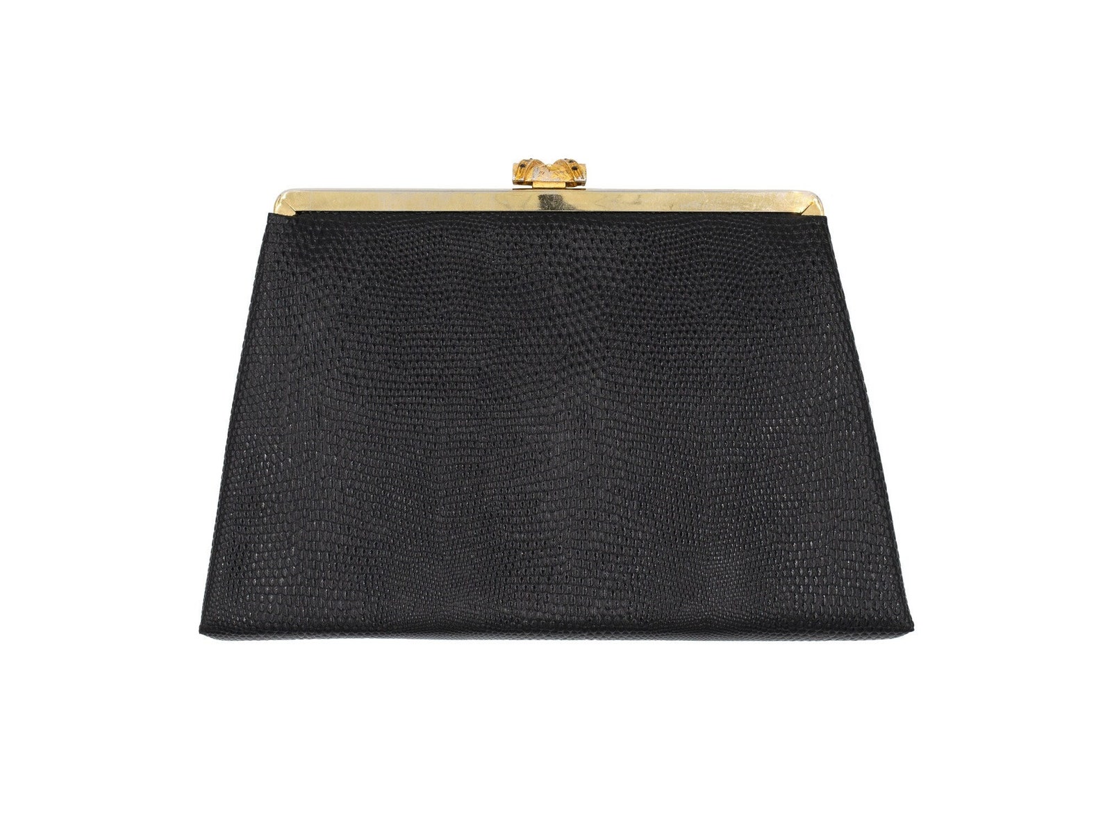 After Five Black Faux Reptile Clutch Purse, Vintage 50s, Small - Etsy