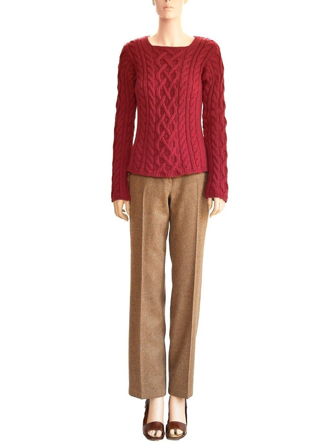 Inis Crafts Red Cable Sweater, Vintage 80s, Size Medium - Etsy