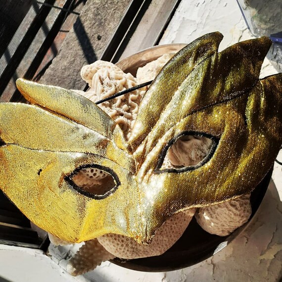 3 Fab! Decorative Costume Masks, A Large GOLD Lame Ca… - Gem