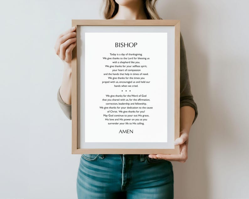 Bishop Appreciation Print, Clergy, Poster, Wall Art, Tribute, Home ...
