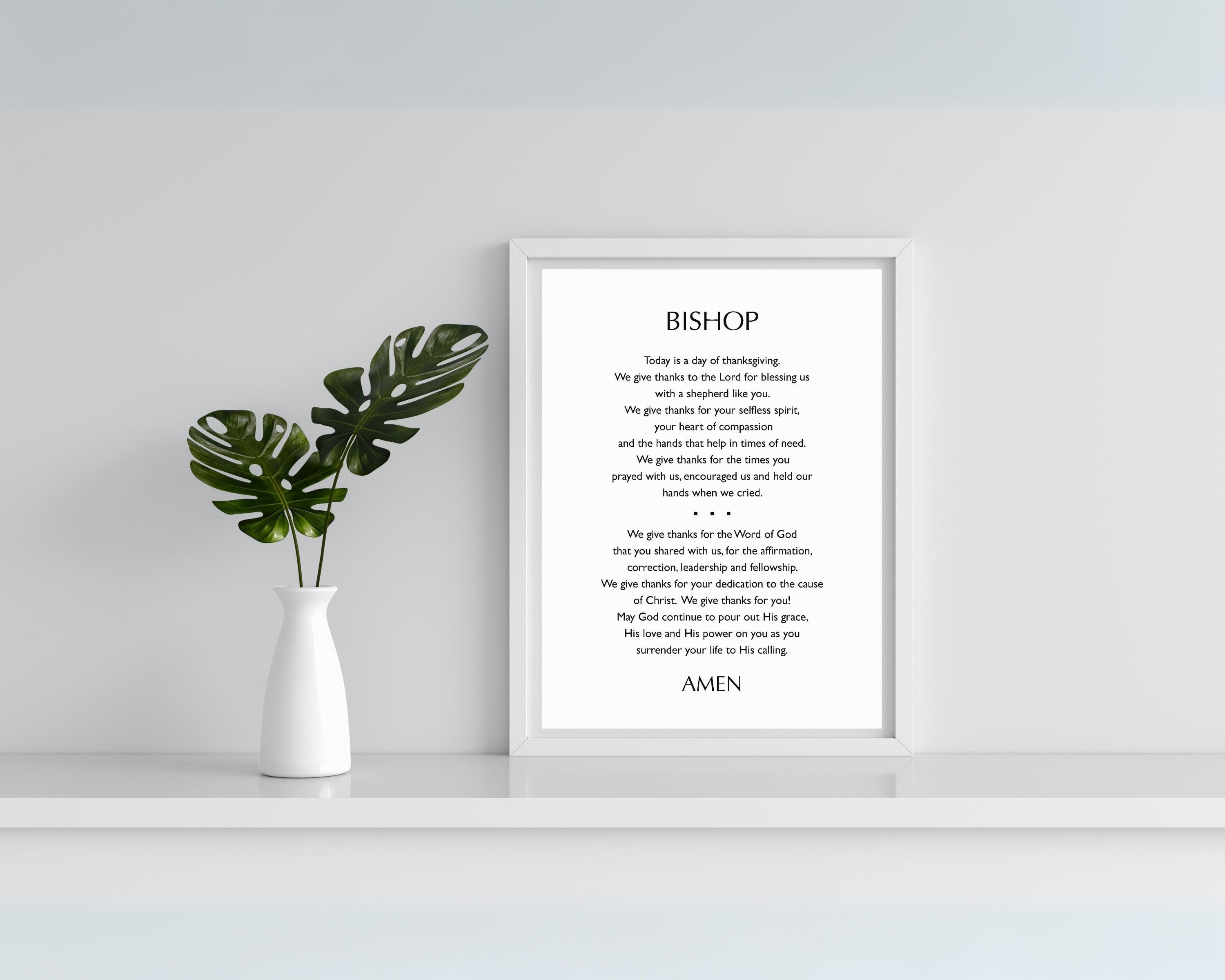 Bishop Appreciation Print, Clergy, Poster, Wall Art, Tribute, Home ...