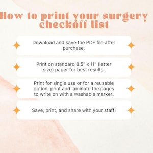 Veterinary Surgery and Anesthesia Checklist | Vet Tech Printable ...