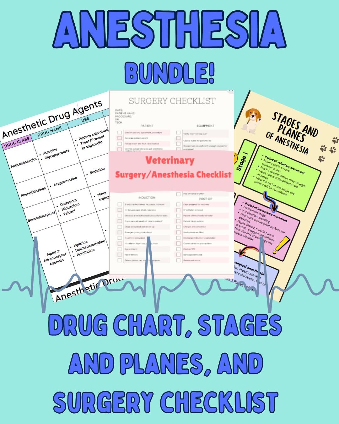 Veterinary Anesthesia Bundle | Study Guides, Flashcards, Drug Chart and ...