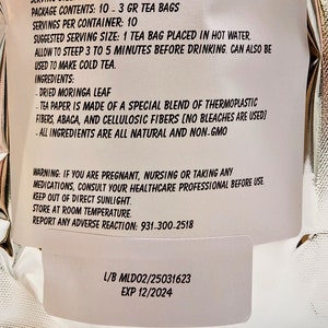 Moringa Leaf Tea Bags - Many All Natural Flavors! - Made Fresh on ...