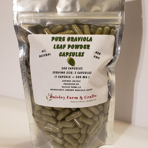 Soursop graviola Leaf Powder Capsules Made Fresh on | Etsy