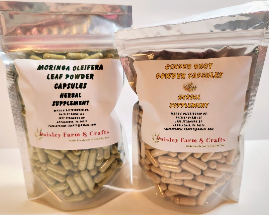 Moringa Leaf and Ginger Root Capsules All Natural - Etsy