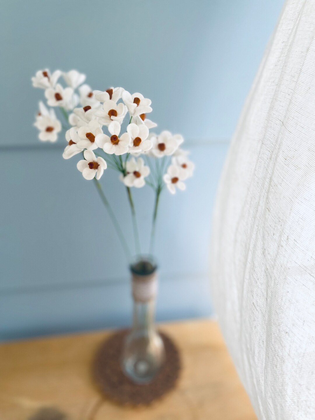 Felt Flowers, Filler Flowers, Small White Flowers, Accent Flowers, Wax ...