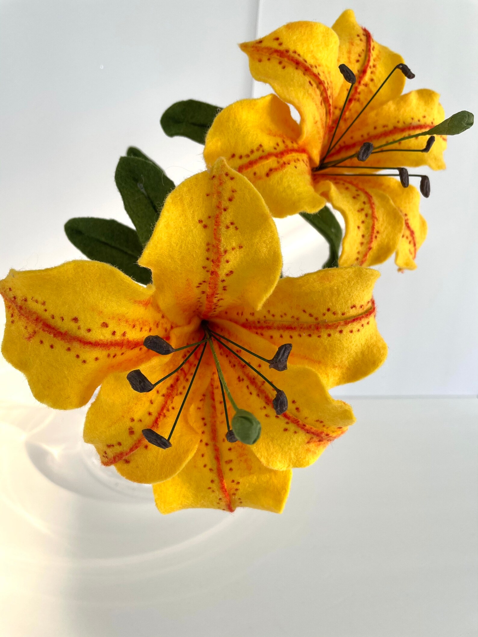 Felt Flower Stem: Oriental Stargazer Lily | Faux Flowers for Home Decor ...