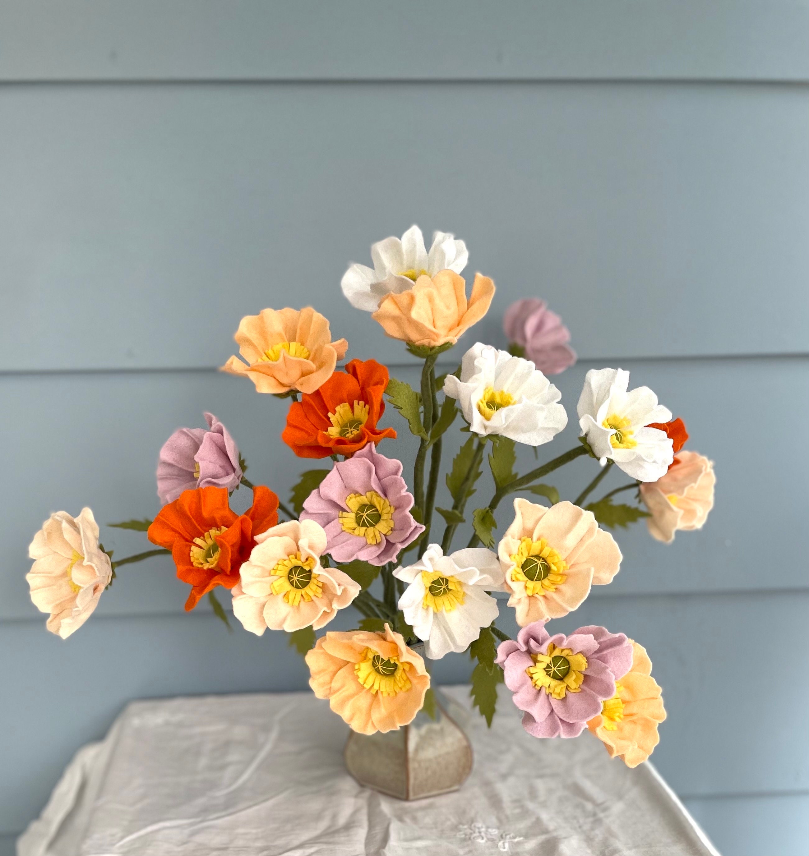 August Birth Month Flowers, Felt Floral Stem: Poppy, Iceland Poppies ...