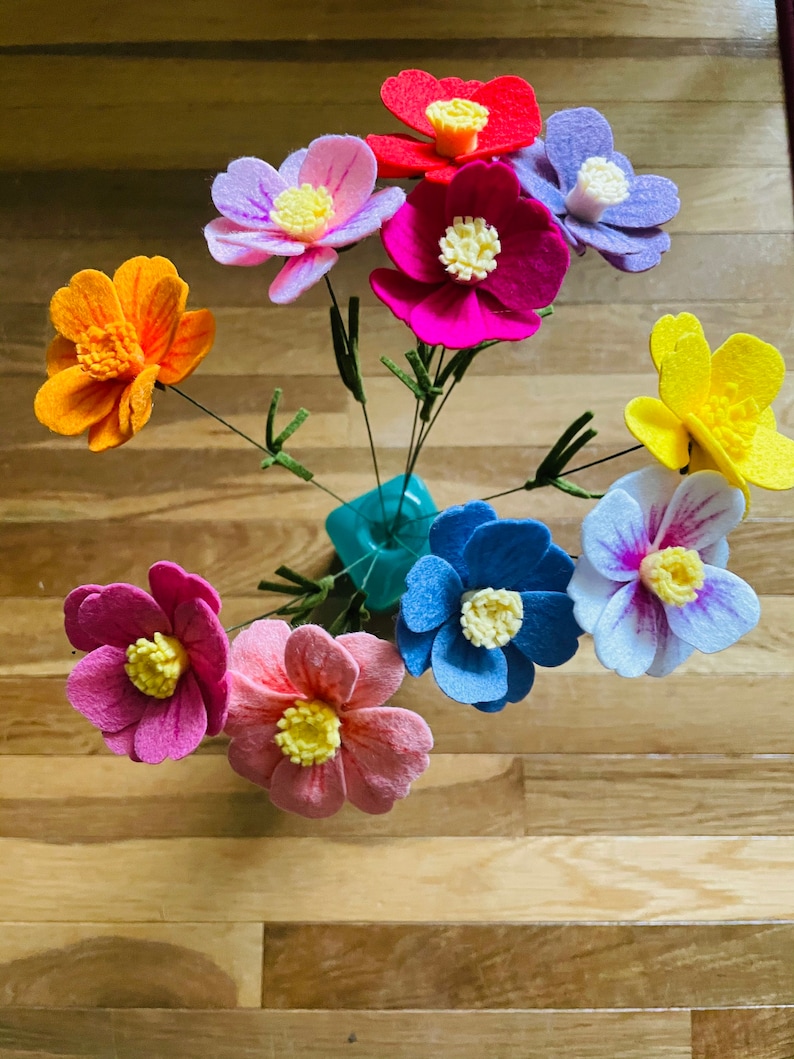 October Birth Month Flower Stem: Felt Cosmos Single Stem for - Etsy