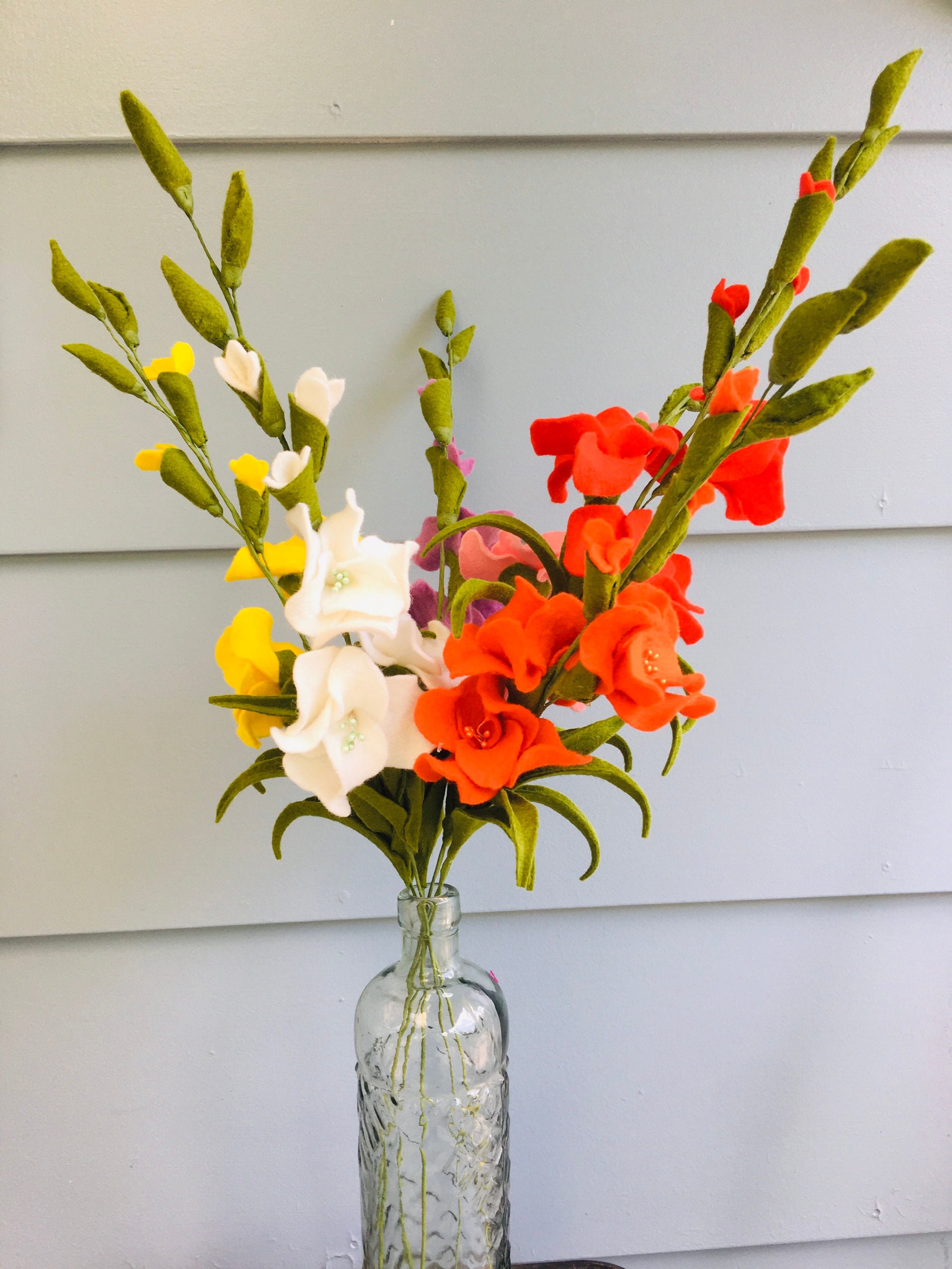 Felt Flower Stem: Gladiolus Gladiola Tropical Faux Flowers | Etsy