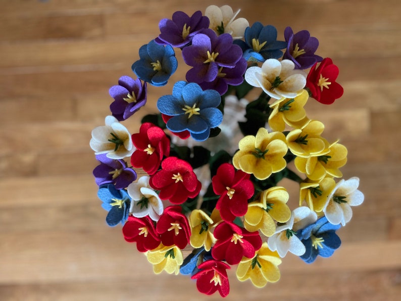 February Birthday Felt Primrose Primula Faux Flower Floral - Etsy