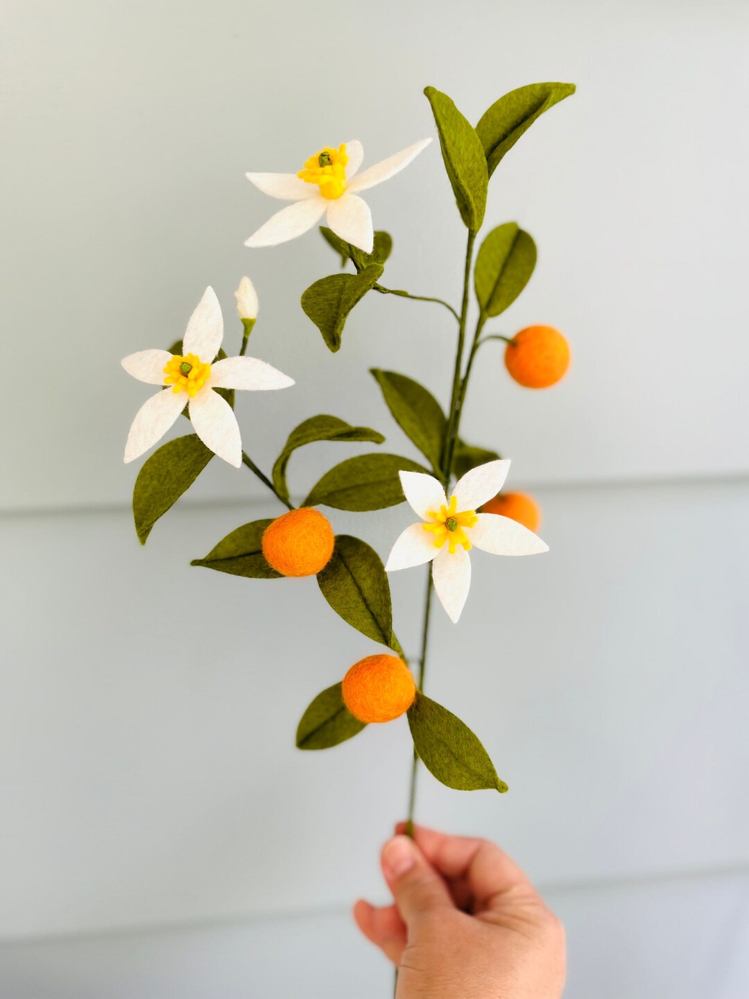 Felt Orange Stem: Handmade Wool Blend Citrus Floral Arrangement - Etsy