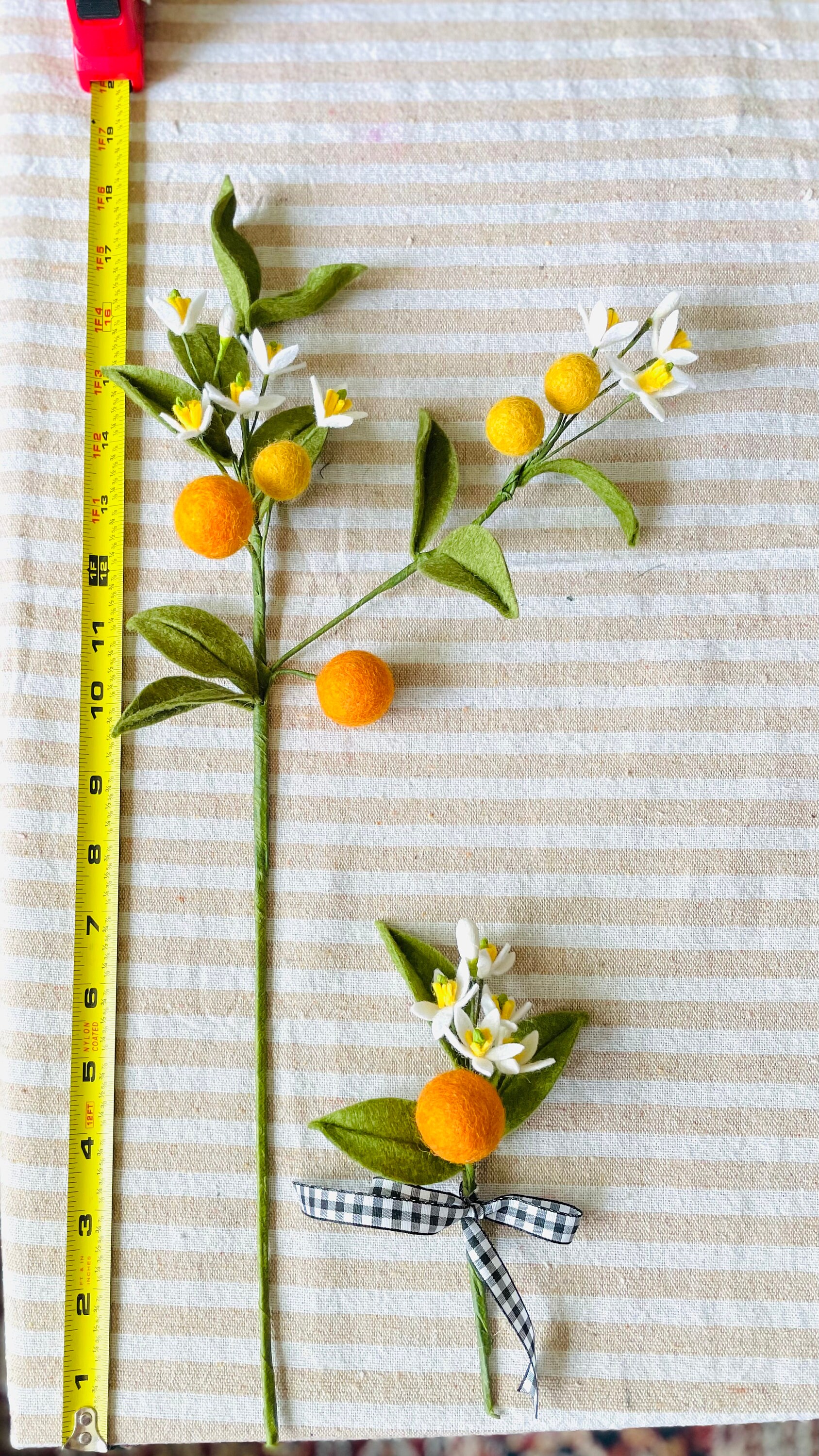Felt Orange Stem, Orange Fruit Stem, Calamundin Stem, Orange Sprig ...