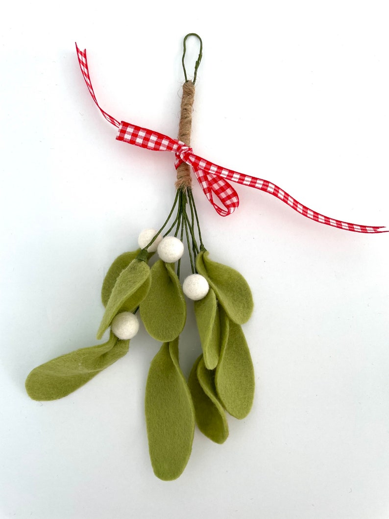 Felt Mistletoe, Hanging Mistletoe, Faux Mistletoe, Mistletoe Branch ...