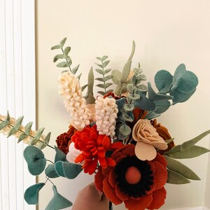 Orange Rust Flower Bouquet Felt Flower Bouquet Faux Flower - Etsy