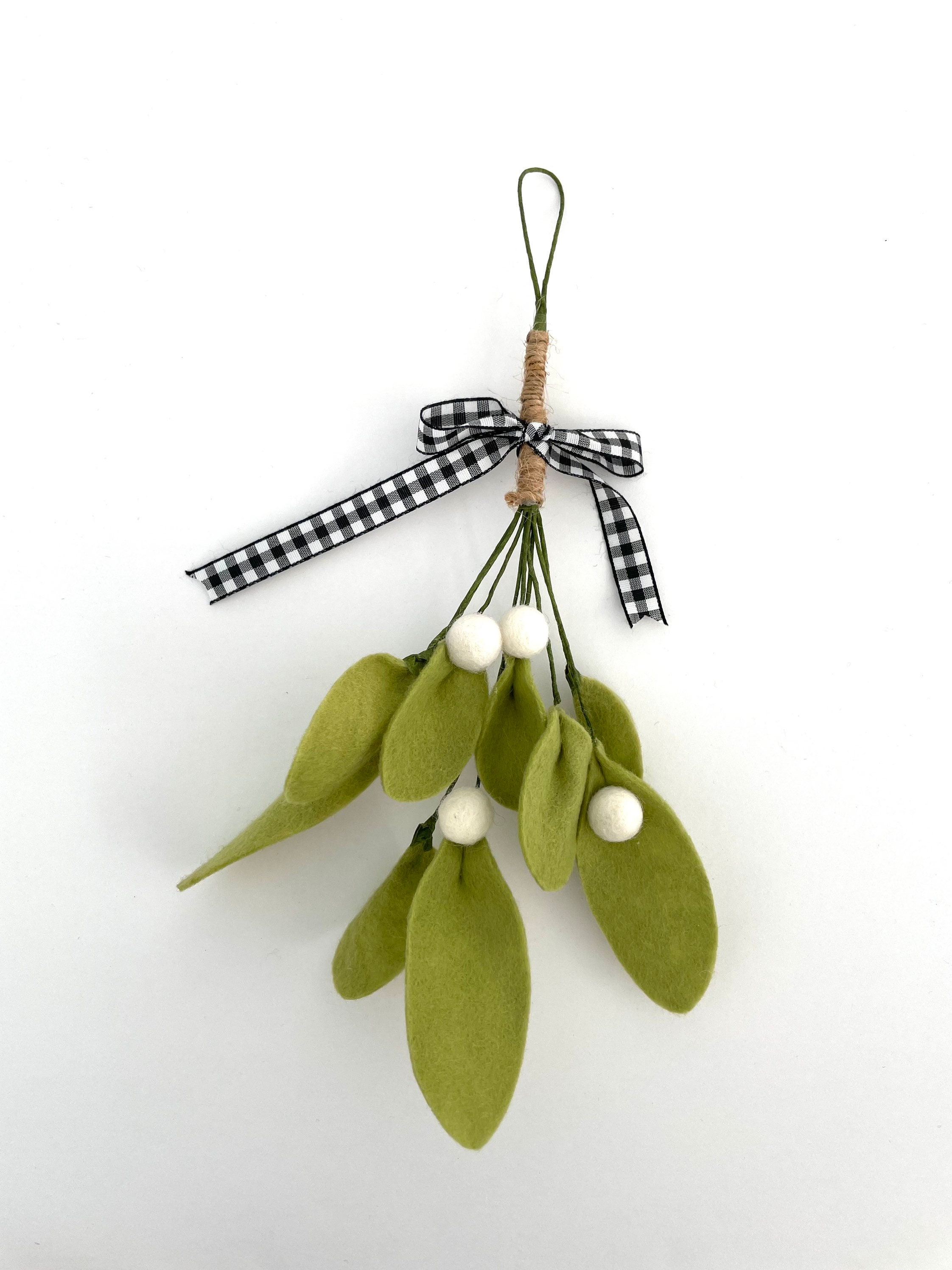 Felt Mistletoe, Hanging Mistletoe, Faux Mistletoe, Mistletoe Branch ...
