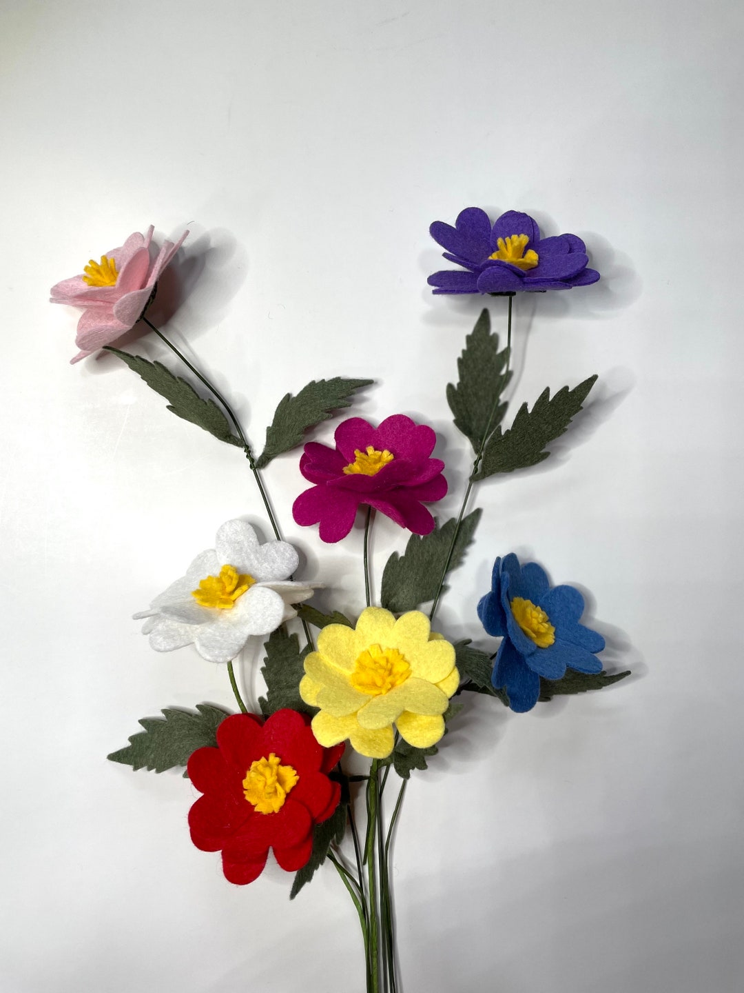 February Birthday Felt Primrose Primula Faux Flower , Floral, Bouquet ...