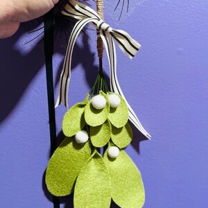 Felt Mistletoe, Hanging Mistletoe, Faux Mistletoe, Mistletoe Branch ...