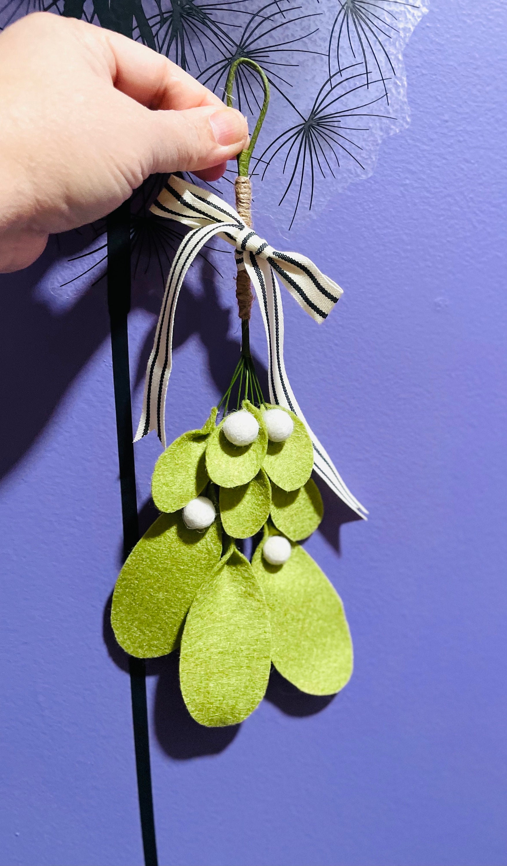 Felt Mistletoe, Hanging Mistletoe, Faux Mistletoe, Mistletoe Branch ...