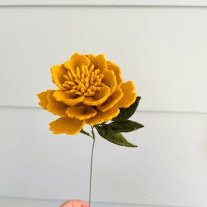 October Birth Month, Felt Flower Stem: Marigold, Fall Autumn Flower ...