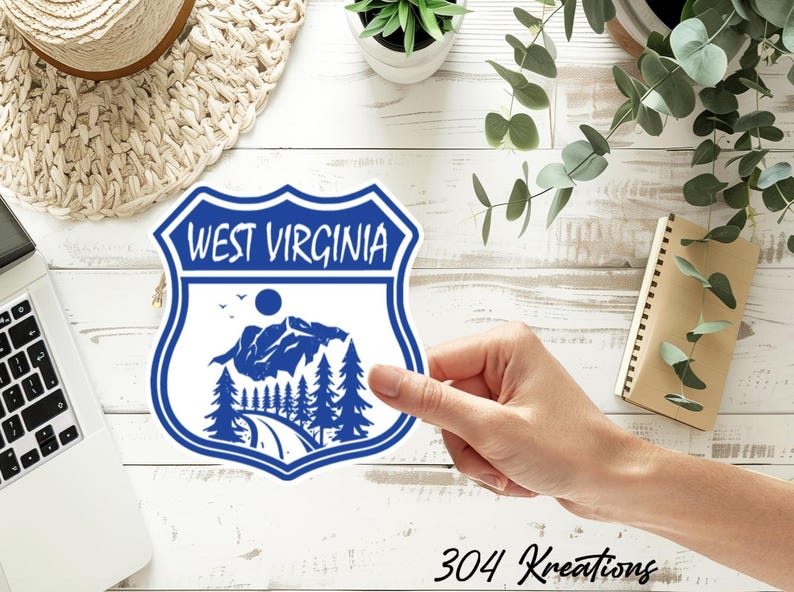 Blue West Virginia Sticker - Etsy