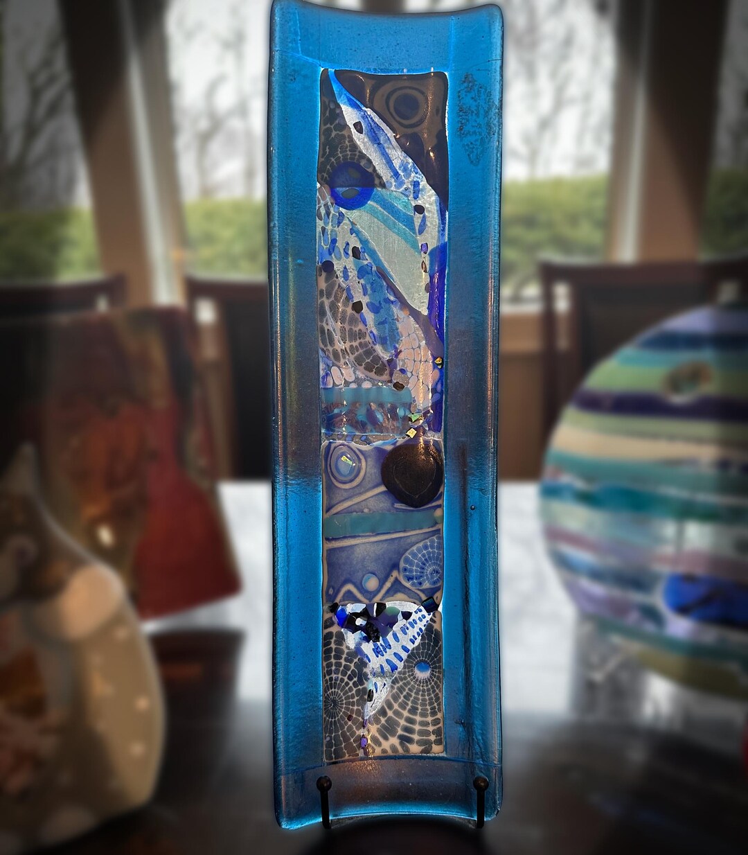 Fused Glass Channel Plate That Features a Sleek, Elongated Design Ideal ...