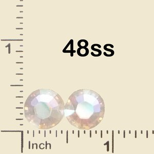 48ss Crystal and Crystal AB 12 Pieces Flatback Rhinestones, Non-hotfix ...