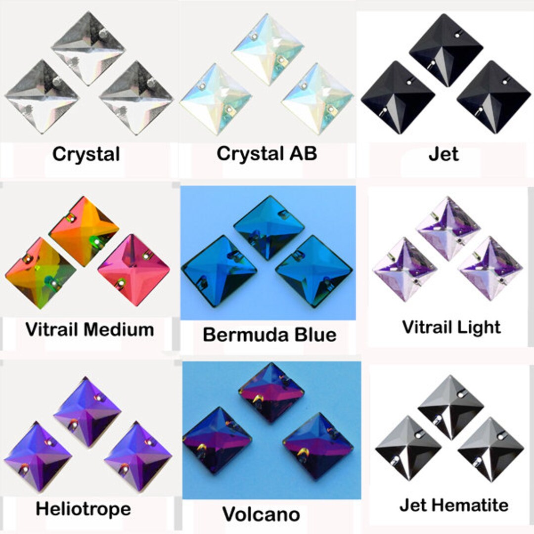 22 Mm Square Sew-on JEWELS, Ariticle# 3240, 1 Piece - Etsy