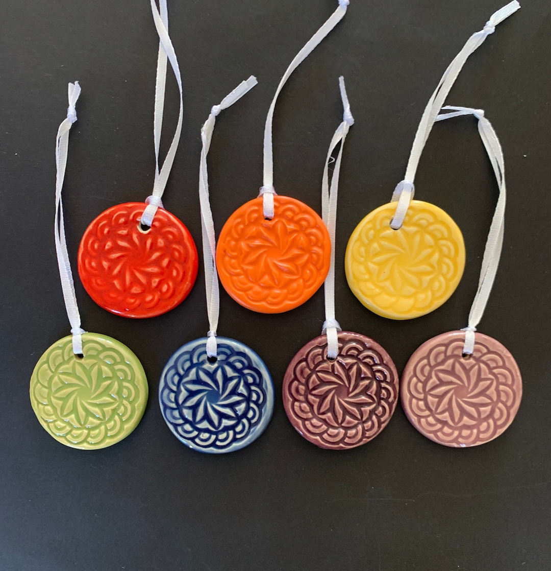 Rainbow Colored Christmas Ornament Set Holiday Home Decorations ...