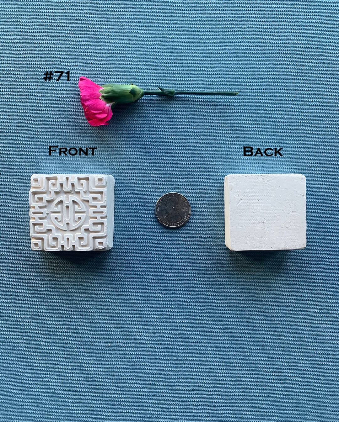Ceramic Square Stamp, Handmade Texture Tool, PMC Stamp, Soap Stamp ...