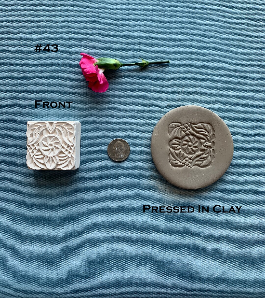 Ceramic Square Texture Tool Stamp Bisque Stamp Handmade Pottery Stamp ...